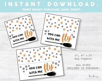 Happy Halloween Treat Candy Goody Bag Topper Printable | Etsy