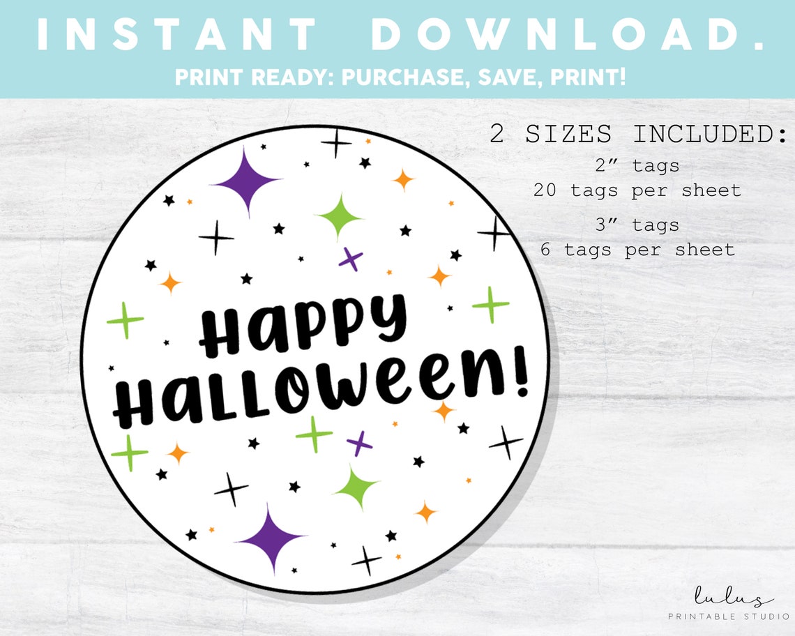 Happy Halloween Printable Tags Halloween Gift Tags Happy - Etsy