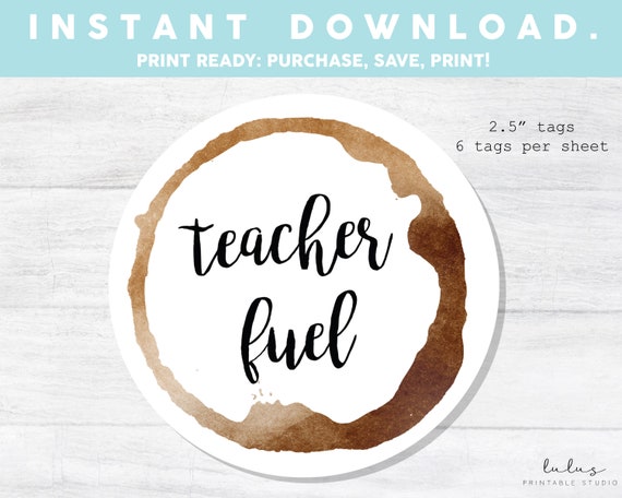 Teacher Gift Tag Teacher Fuel Teacher Appreciation Cookie - Etsy