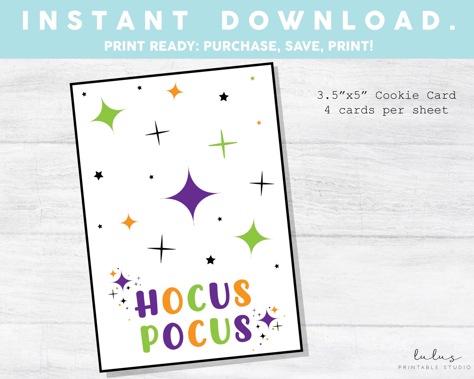 Hocus Pocus Cookie Card, Halloween Cookie Card, Witches, Happy ...