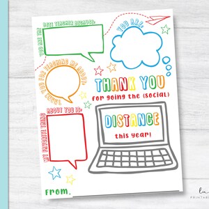 Virtual Teacher Appreciation Printable, Thank You Note for Teacher From ...
