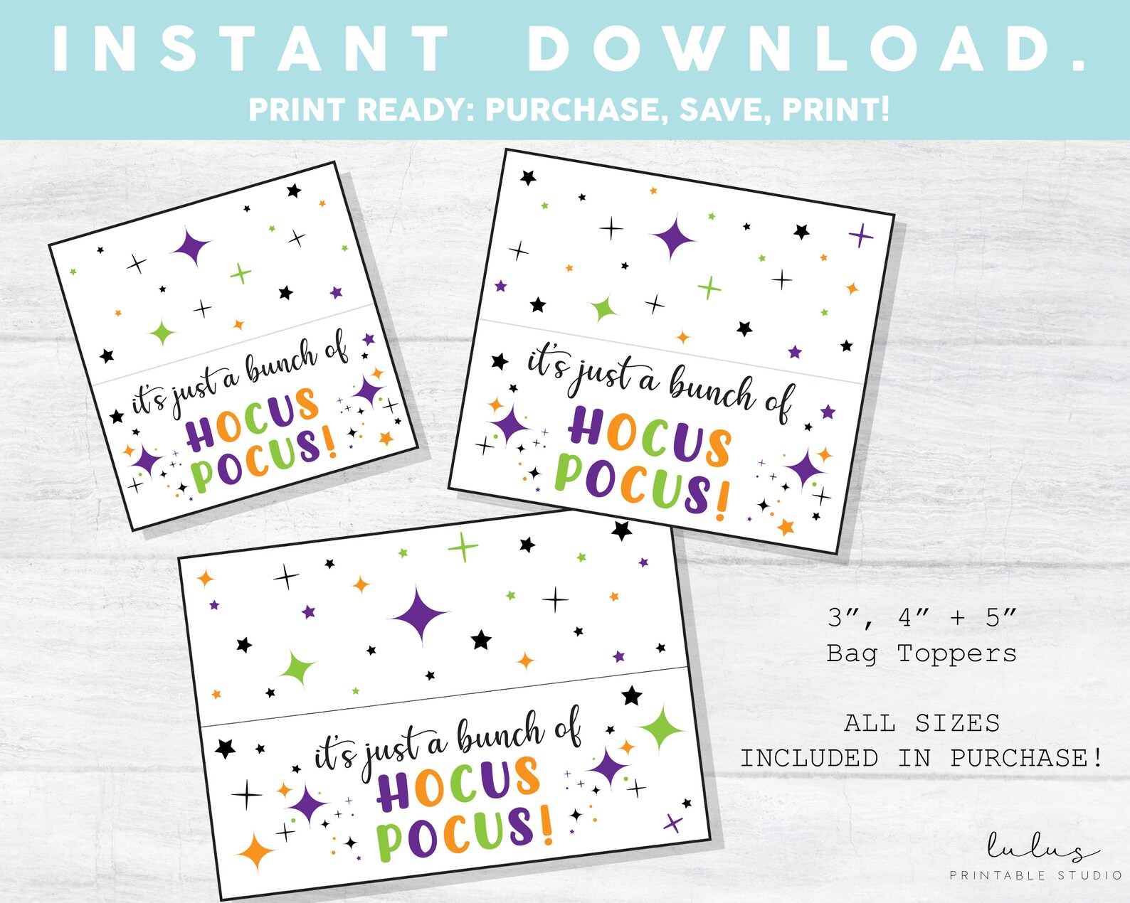 Hocus Pocus Halloween Treat Candy Goody Bag Topper Printable - Etsy