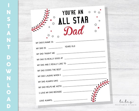 All About My Dad All Star Dad Baseball Dad Dad - Etsy