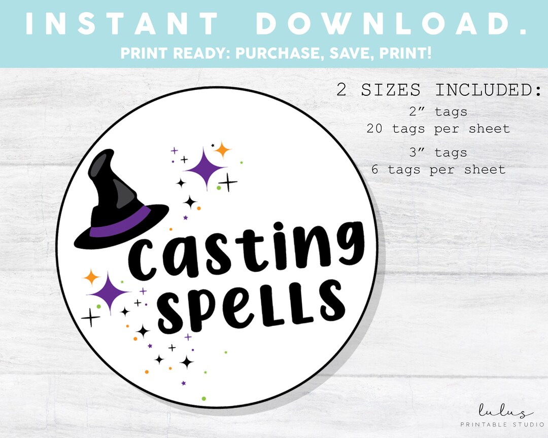 Halloween Printable Tags, I Put a Spell on You, Halloween Gift Tags ...