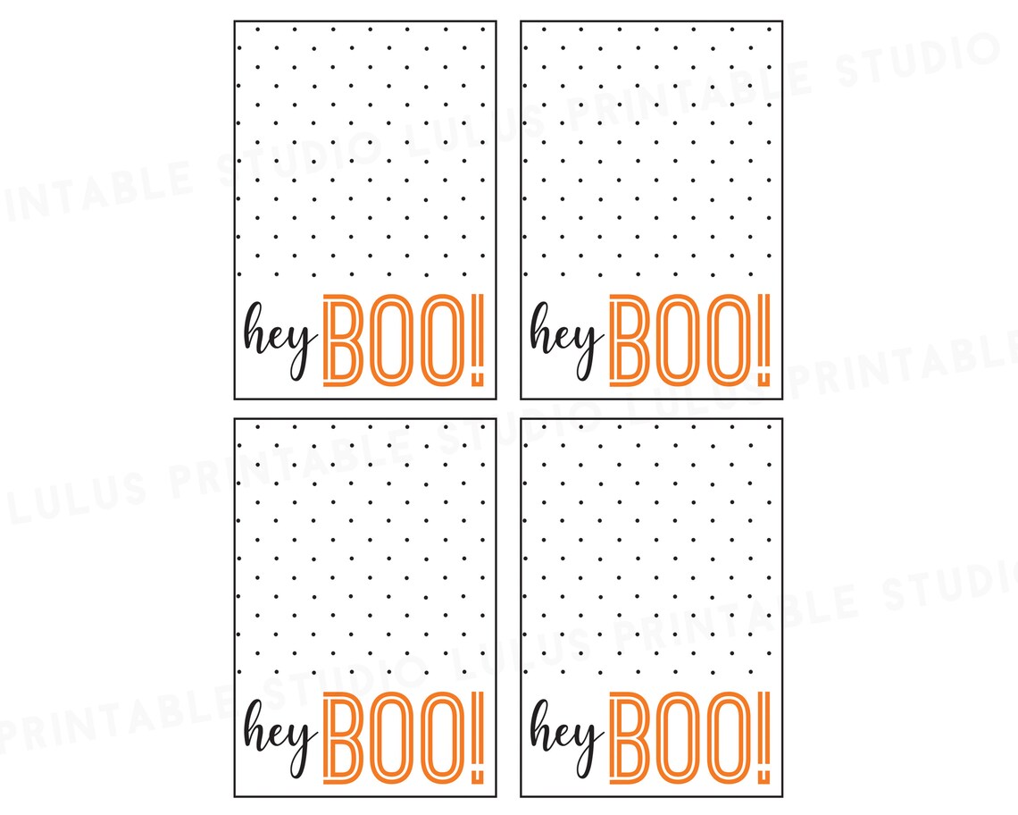 Halloween Cookie Card Hey Boo Cookie Card Halloween Gifts | Etsy