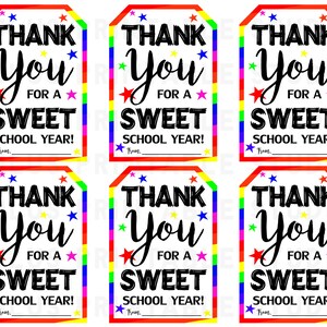 End of the Year Teacher Gift Tag Printable, Thank You Gift for Teacher ...
