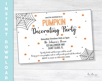 Pumpkin Decorating Party Invitation - Etsy