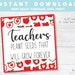 Teacher Appreciation Letter, Teacher Valentine Card, I Love My Teacher ...