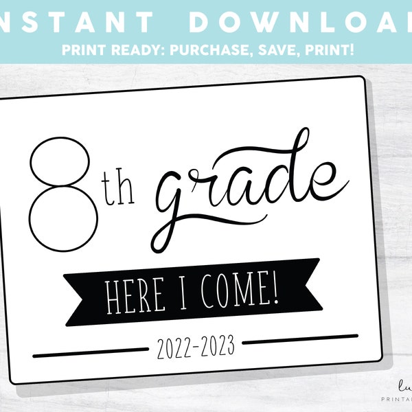 Middle School Here I Come Sign - Etsy