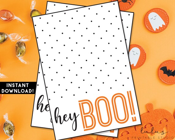 Halloween Cookie Card Hey Boo Cookie Card Halloween Gifts | Etsy