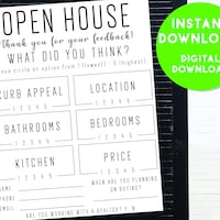 Open House Feedback Form, INSTANT DOWNLOAD, Editable Canva Template ...