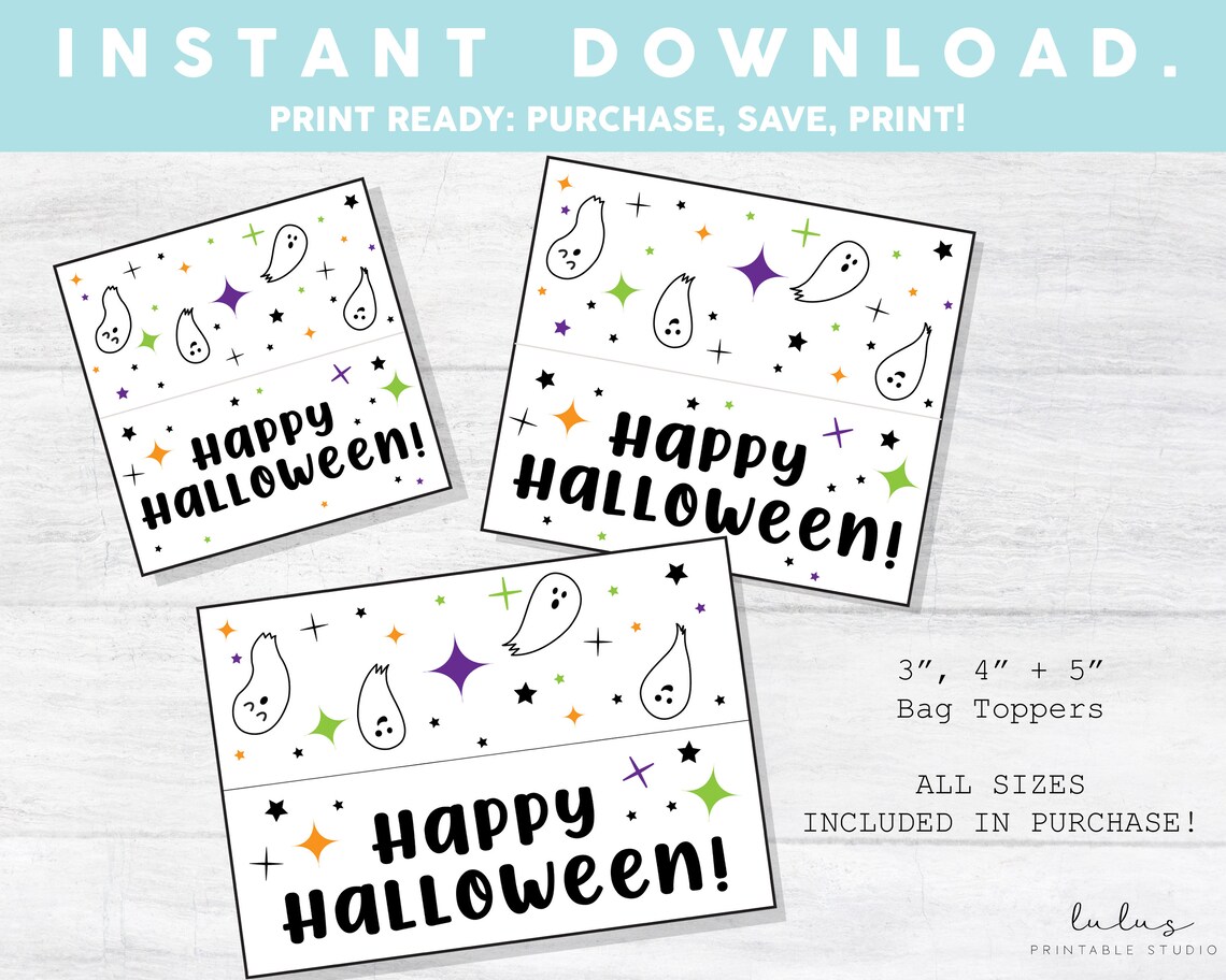 Happy Halloween Treat Candy Goody Bag Topper Printable - Etsy