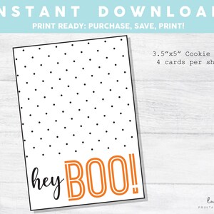 Halloween Cookie Card, Hey Boo Cookie Card, Halloween Gifts - Etsy