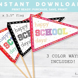 First Day of School Flag Printable, First Day of School Sign, Pennant ...