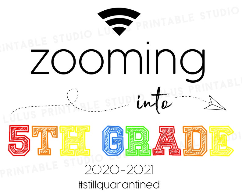 First Day of 5th Grade Sign Zooming into School Distance | Etsy