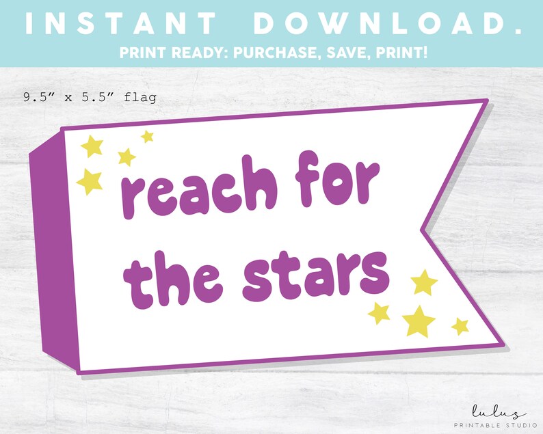Reach for the Stars School Flag Printable First Day of - Etsy