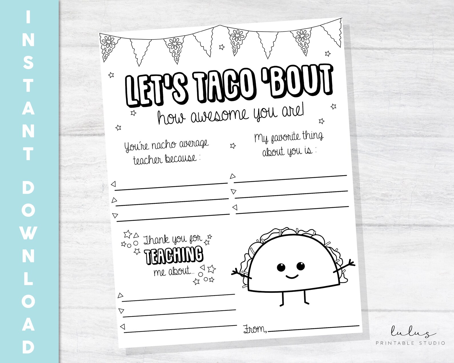 Let's Taco About Appreciation Taco Teacher Appreciation | Etsy