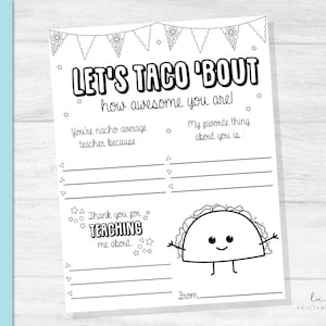 Let's Taco About Appreciation, Taco Teacher Appreciation, Teacher ...