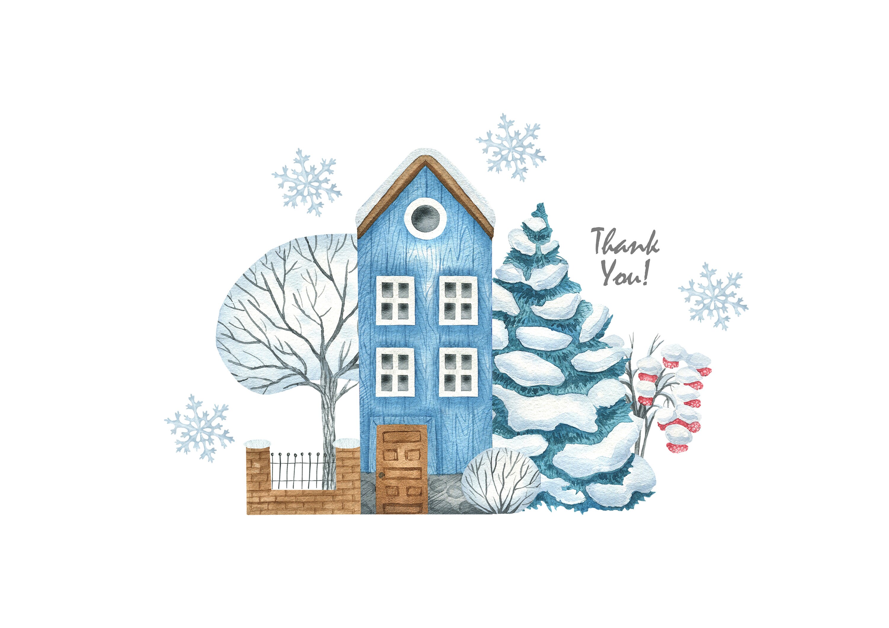 Watercolor Houses Clipart, Home Clip Art, Winter Colorful Buildings ...