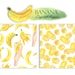 Watercolor Banana Digital Paper, Bananas Seamless Pattern, Scrapbook ...
