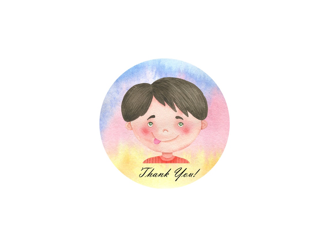 Watercolor Boy Faces Clipart, Feelings Clip Art (PNG) - Etsy