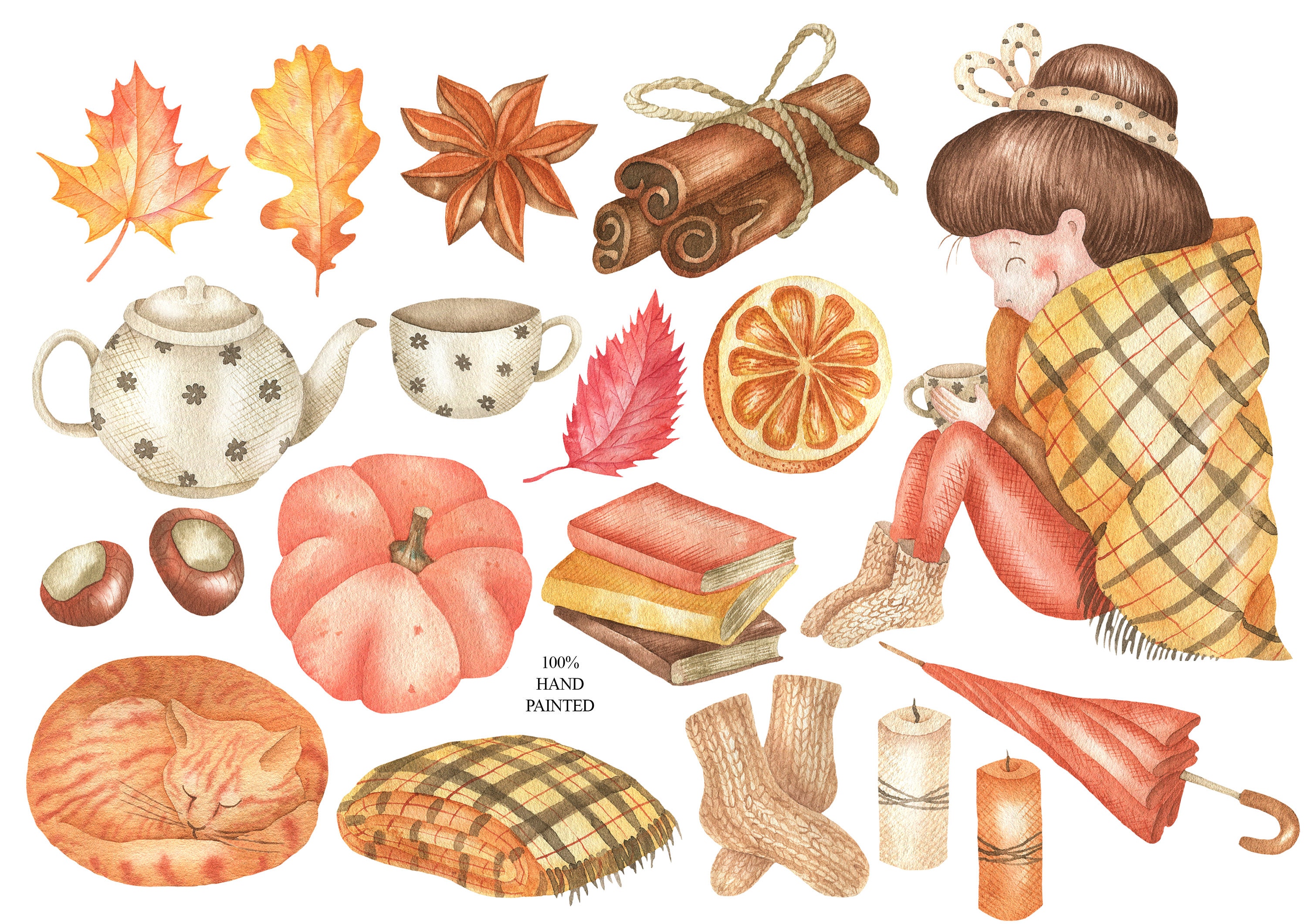 Watercolor Autumn Clipart, Fall Clipart Set, Autumn Illustration, Fall ...