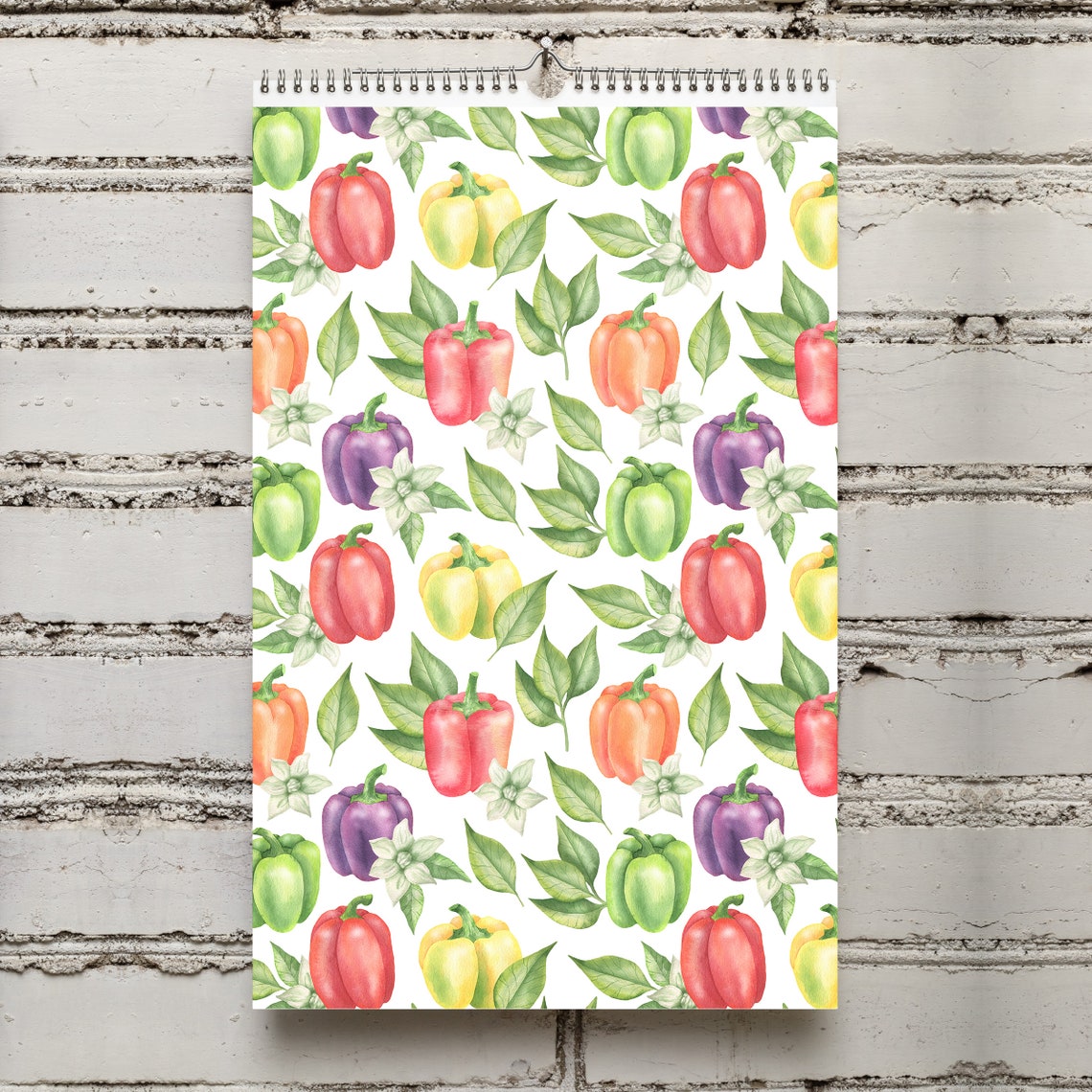 Watercolor Pepper Digital Paper Kitchen Vegetable Peppers - Etsy