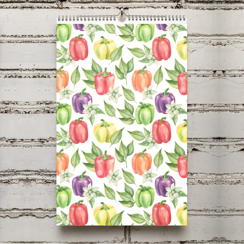 Watercolor Pepper Digital Paper Kitchen Vegetable Peppers - Etsy