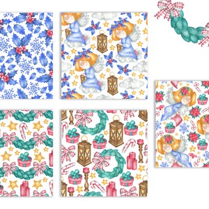 Watercolor Christmas Digital Paper Pack, Winter Hand Painted Scrapbook ...