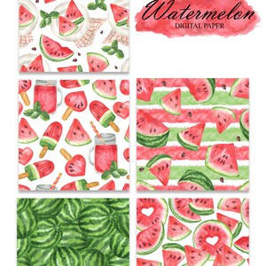 Watercolor Watermelon Digital Paper, Watermelon Seamless Pattern ...