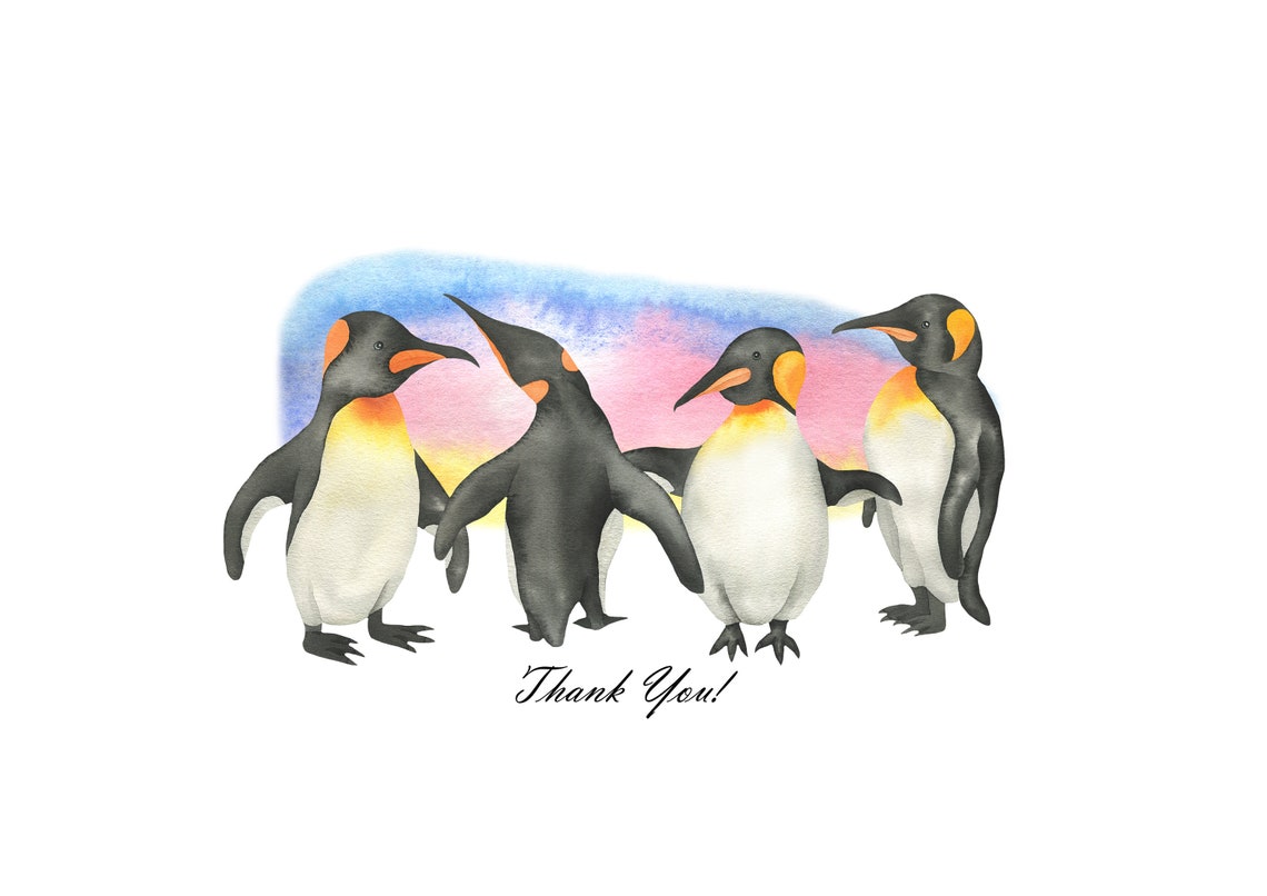 Watercolor Penguin Clipart Winter Clip Art Arctic Animals - Etsy