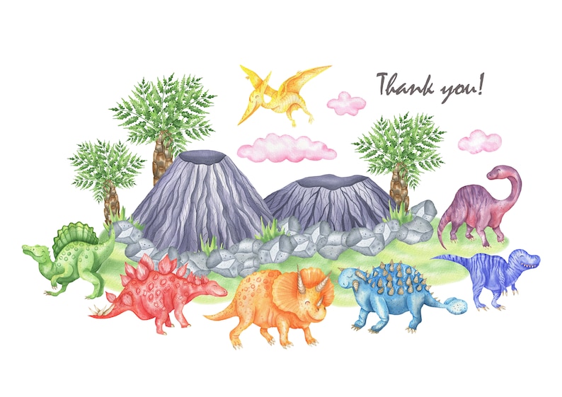 Watercolor Dinosaur Clipart, Animals for Children Clip Art, T Rex, Baby ...