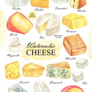 Watercolor Cheese Clipart, Food Graphics (PNG, Digital Download) - Etsy
