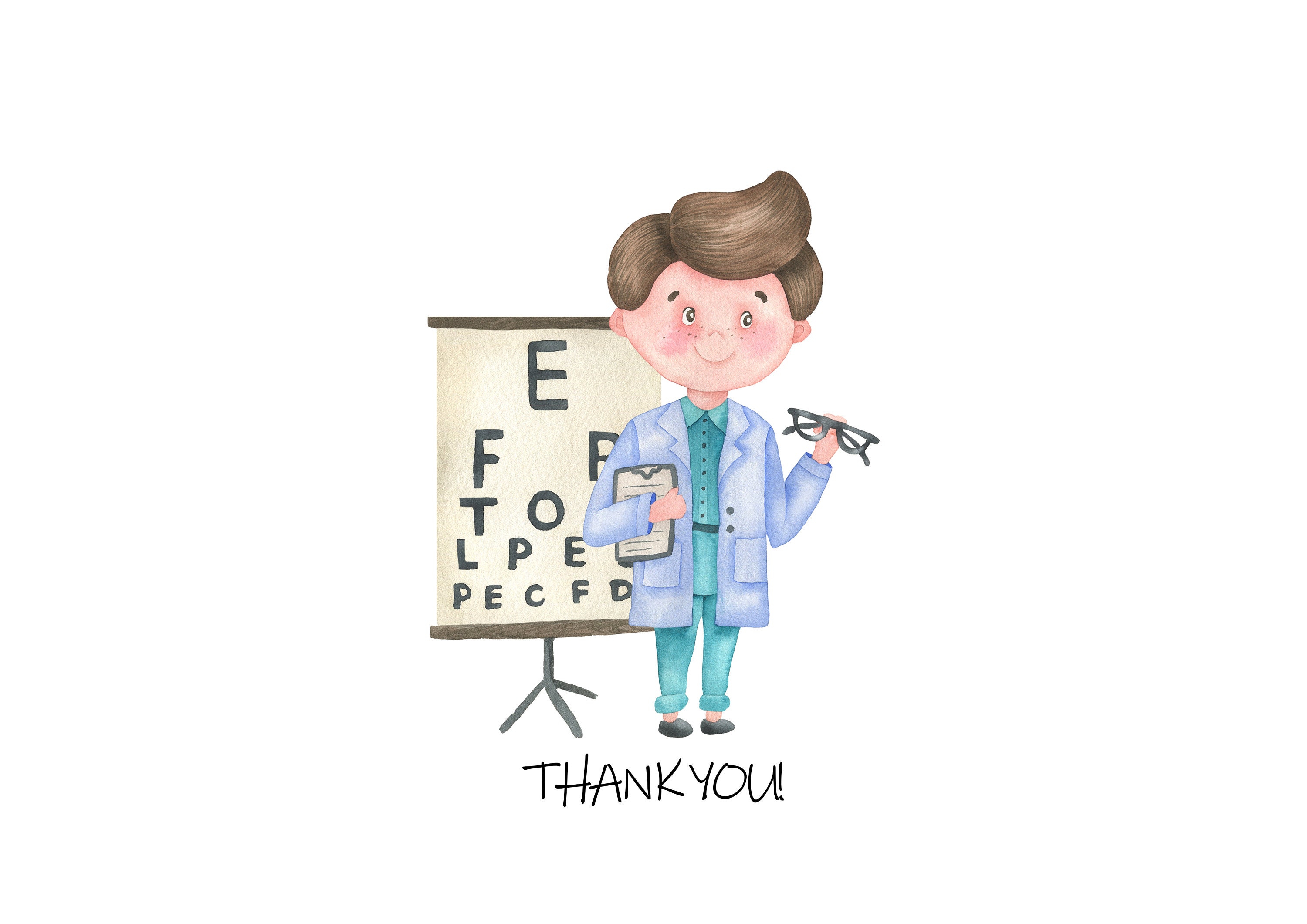 Watercolor Ophthalmologist Clipart, Eye Doctors, Ophthalmology Clip Art ...