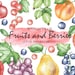 Watercolor Fruits and Berries Clipart, Summer Fresh Cherry, Strawberry ...
