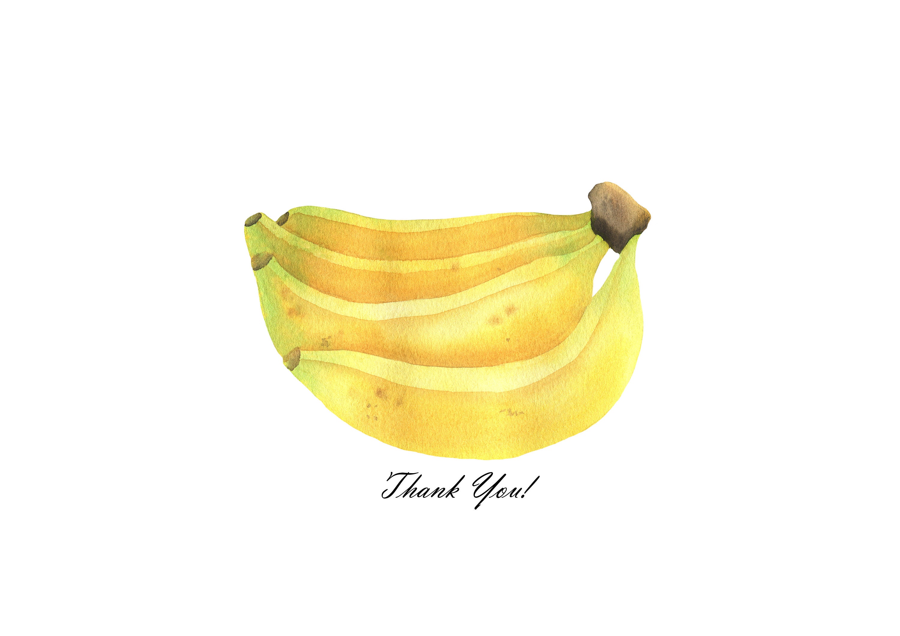 Watercolor Banana Clipart, Fresh Banana Slices, Yellow Banana Tropical ...