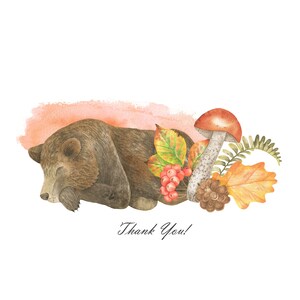 Sleeping Forest Animals Watercolor Clipart, Woodland Animal Clip Art ...