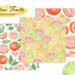 Watercolor Citrus Fruits Digital Paper, Lemon, Lime, Orange, Grapefruit ...