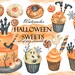 Watercolor Halloween Sweets Clipart, Halloween Party Clip Art, Holiday ...