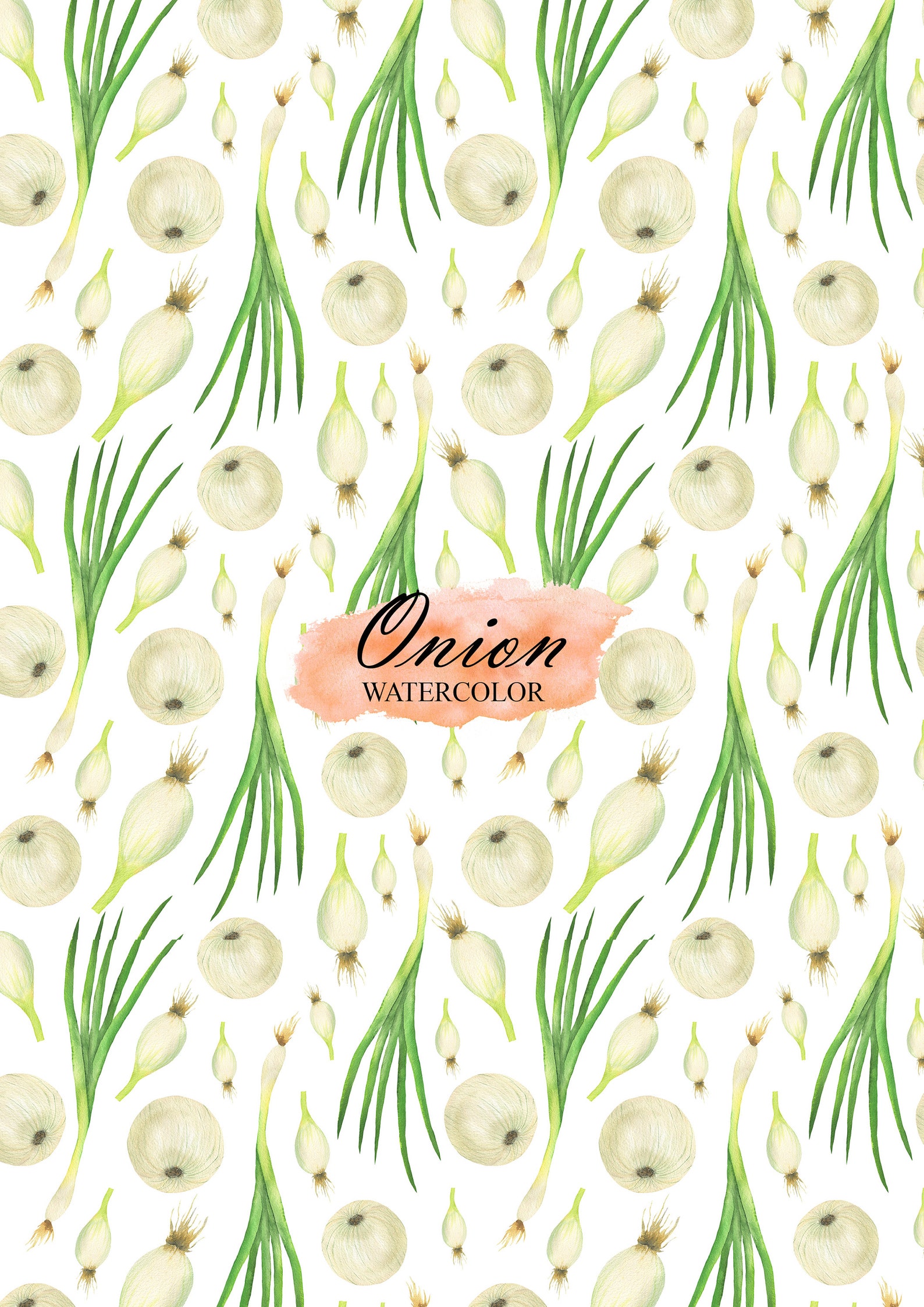 Onion Digital Paper, Watercolor Onions Seamless Pattern Pack, Onion ...
