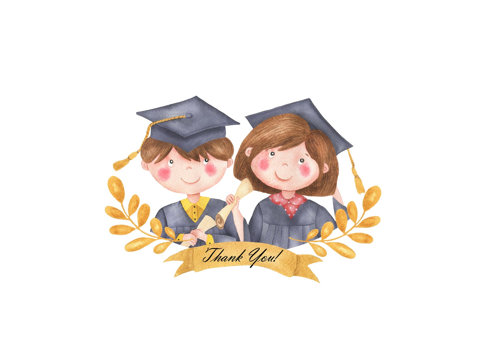 Watercolor Graduation Clipart, Graduates Clip Art, School, College ...
