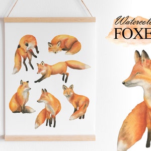 Watercolor Fox Clipart, Forest Animals, Painted Foxes, Woodland Animal ...