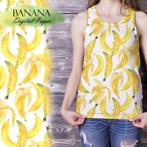 Watercolor Banana Digital Paper, Bananas Seamless Pattern, Scrapbook ...