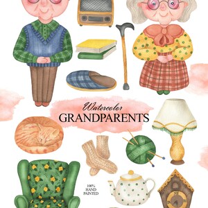 Watercolor Grandparents Clipart Set (PNG) - Etsy