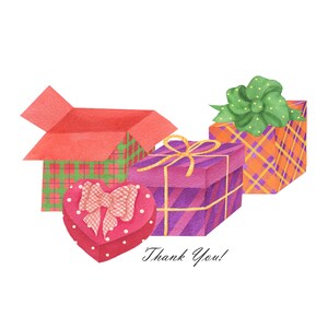 Watercolor Gift Box Clipart, Christmas Presents Clip Art, New Year ...