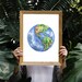 Earth Clipart, Watercolor Graphic of Globe, Hand Painted of Planet ...