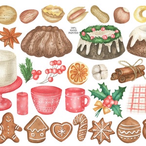 Christmas Cookies Watercolor Clip Art, Watercolor Gingerbread Set ...