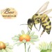 Watercolor Bee Clipart, Bees and Flowers, Honey Bee Illustration ...