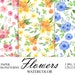 Flower Digital Paper Pack, Watercolor Seamless Patterns of Flowers ...