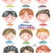Watercolor Emotions Clipart, Feelings Clip Art, Boy Faces, Montessori ...